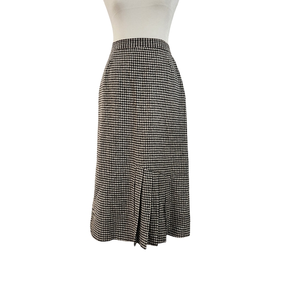 Koret | Skirts | Vintage Koret Midi Skirt Black White Houndstooth Wool ...